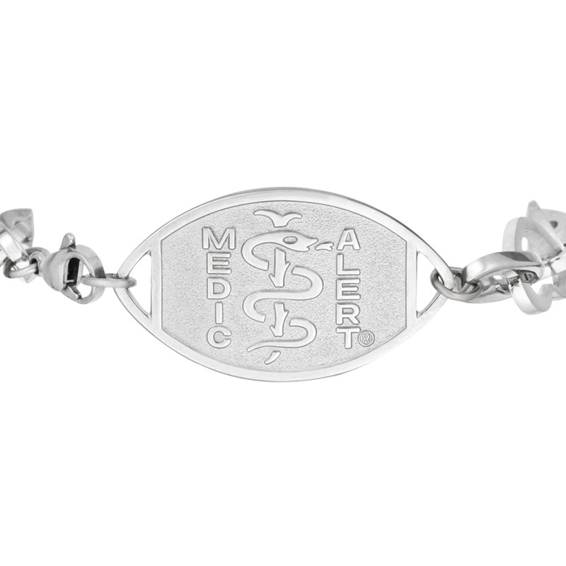 Classic Embossed Sweetheart Medical ID Bracelet Stainless Steel ...