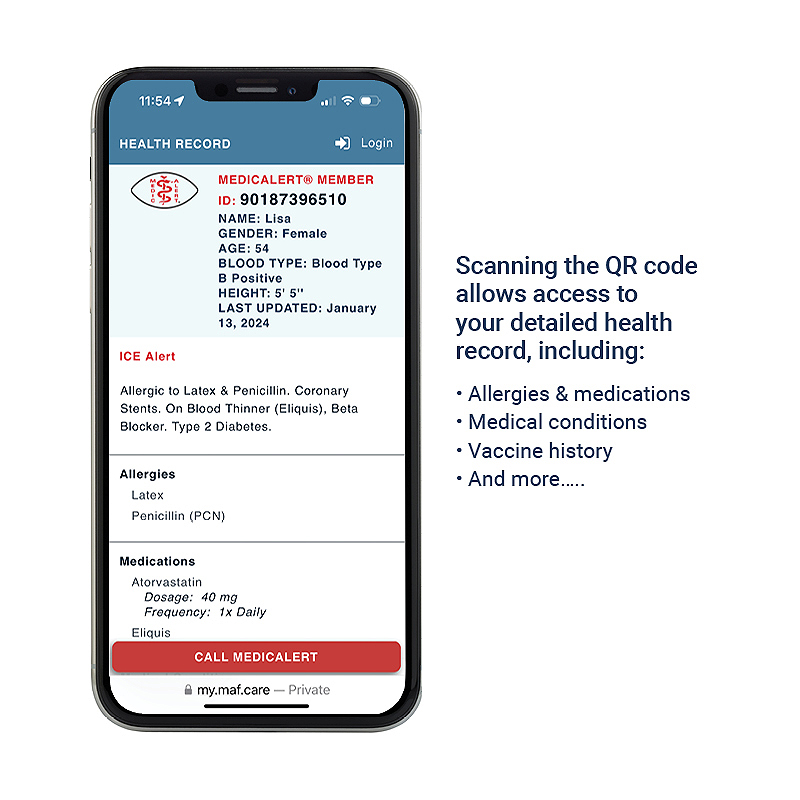 QR Code Child Titanium Medical ID Bracelet | MedicAlert Foundation