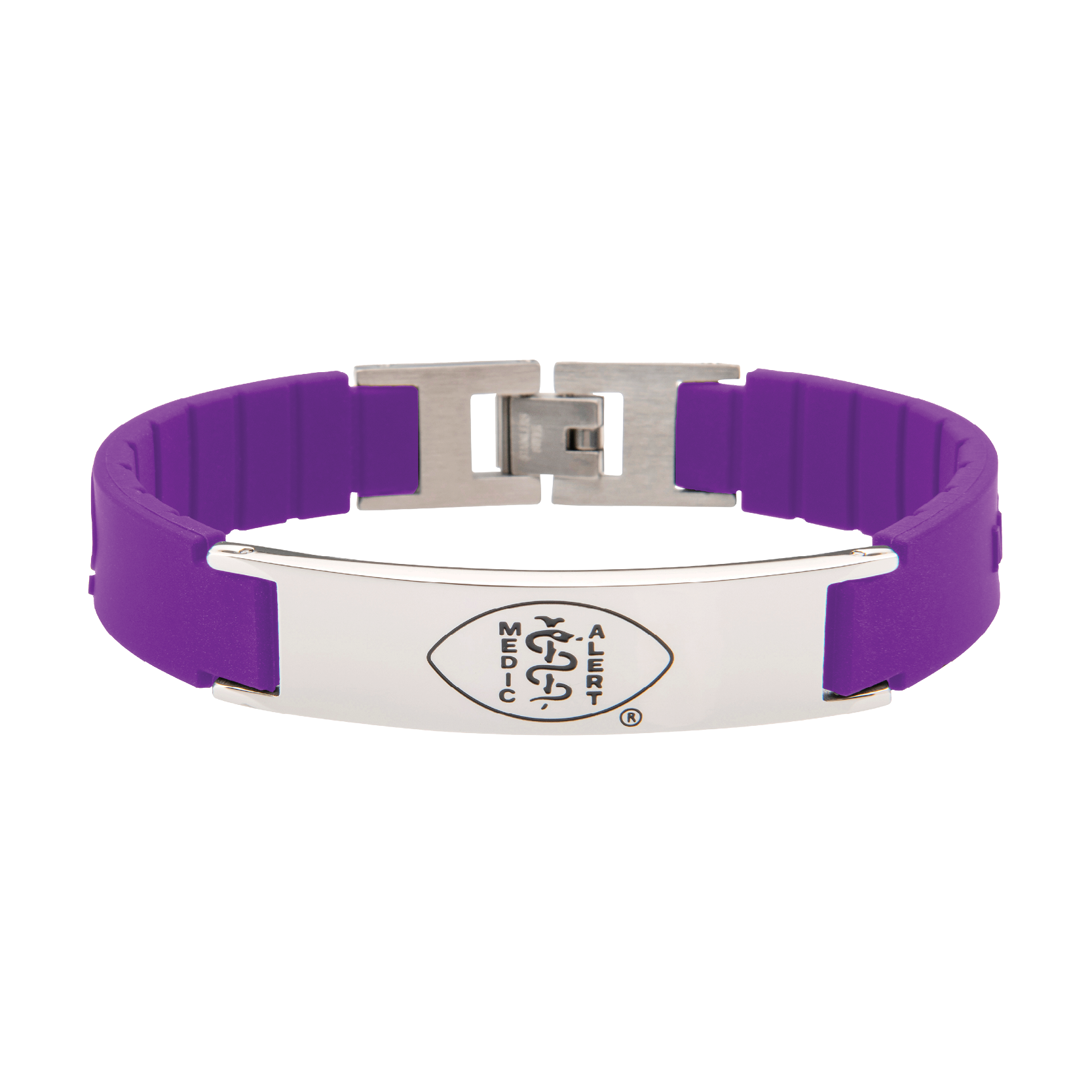QR Code Elite Silicone Medical ID Bracelet - Purple | MedicAlert Foundation