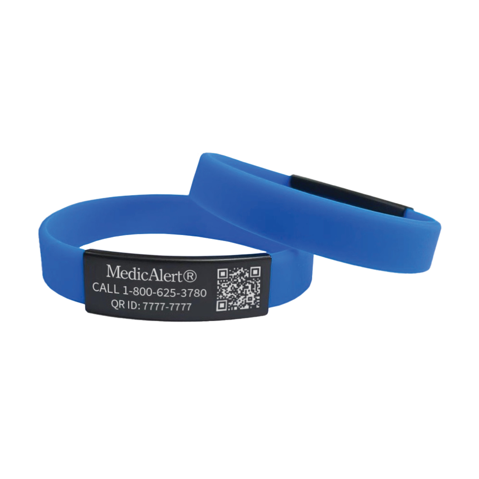 QR Code Silicone Medical ID Band Blue | MedicAlert Foundation