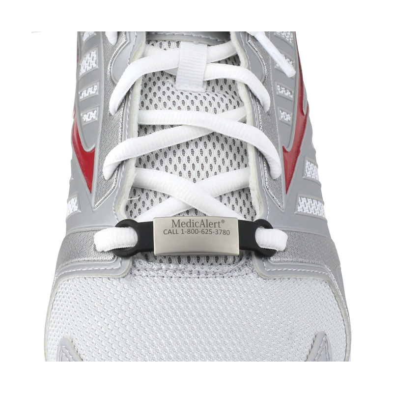 Shoe Tag Medical ID Accessory Black | MedicAlert Foundation