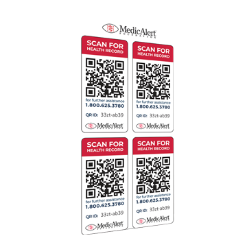 QR Code Medical ID Sticker Kit | MedicAlert Foundation