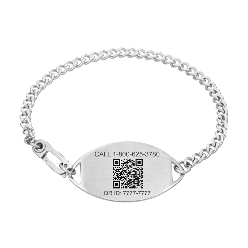 QR Code Embossed Medical ID Bracelet Two-Tone | MedicAlert Foundation