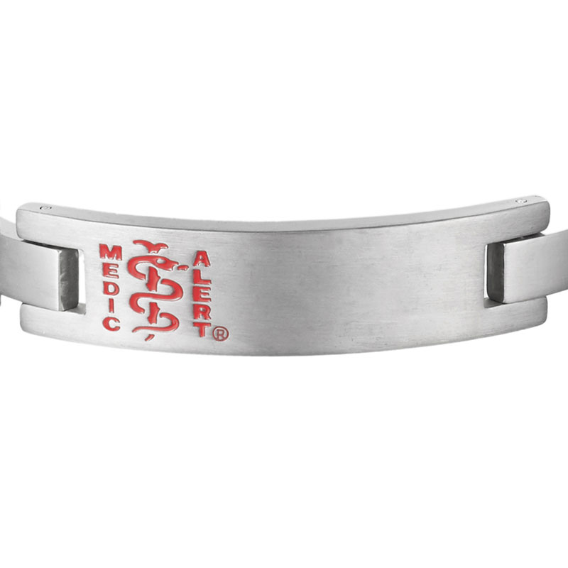 Lynx Titanium Medical ID Bracelet Red | MedicAlert Foundation