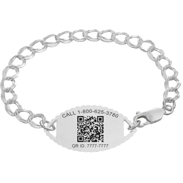 QR Code Santa Rosa Classic Medical ID Bracelet Sterling Silver ...