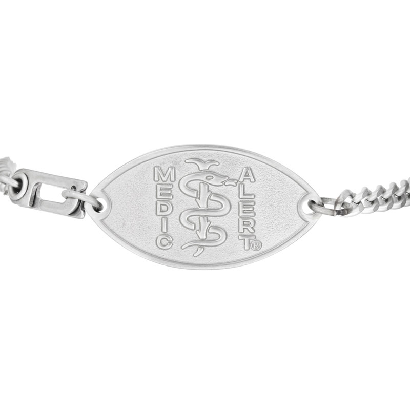 Classic Petite Embossed Medical ID Bracelet Stainless Steel ...