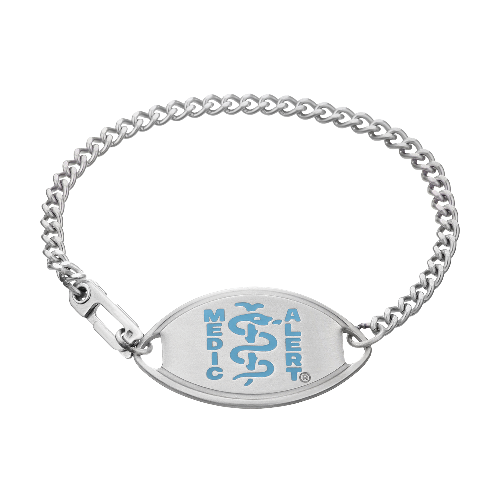 QR Code Classic Medical ID Bracelet Light Blue | MedicAlert Foundation